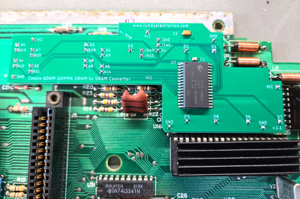Coleco ADAM DRAM SRAM Converter Upgrade